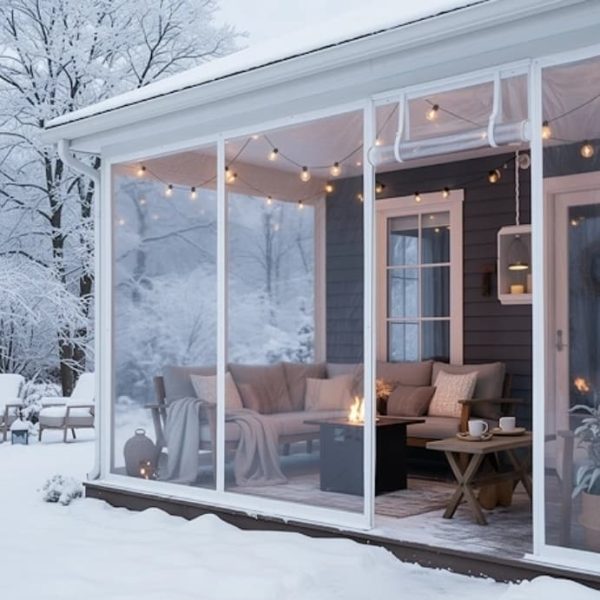 Clear Porch Tarps | Unisign Custom Heavy Duty Clear Vinyl Tarps
